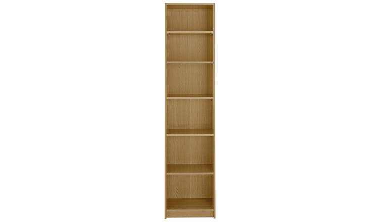 Buy Habitat Maine 5 Shelf Half Width Bookcase - Oak Effect | Bookcases ...