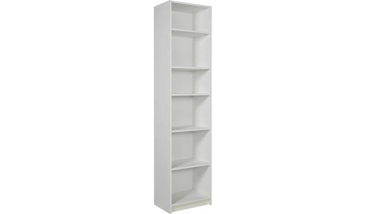 Buy Habitat Maine 5 Shelf Half Width Bookcase - White | Bookcases and ...