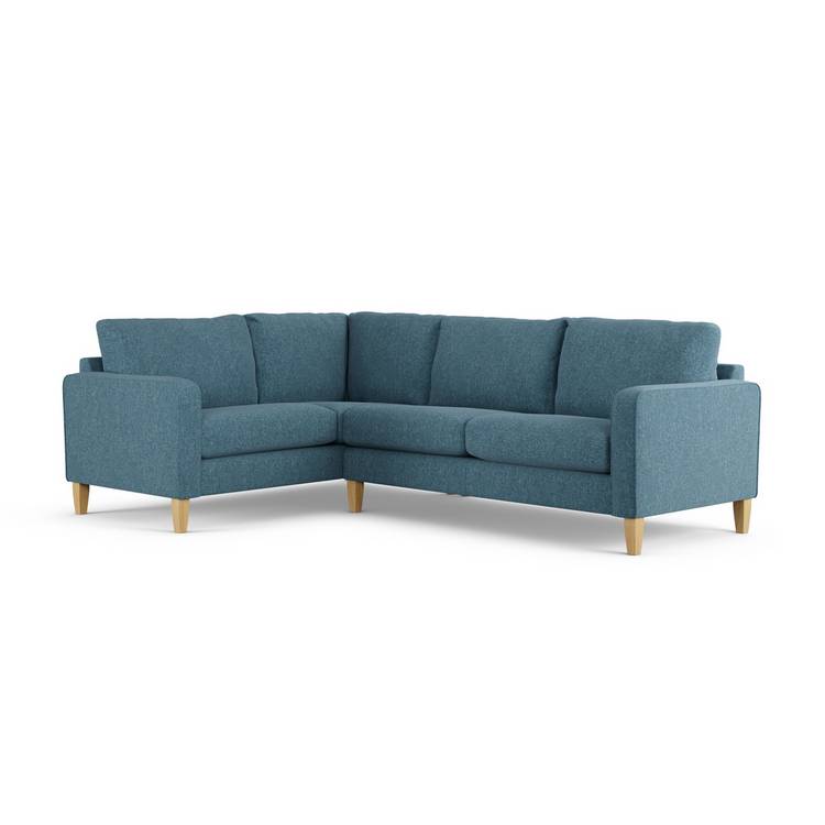 Buy Habitat Flint Fabric Left Hand Corner Sofa Blue Ash Leg Sofas Habitat