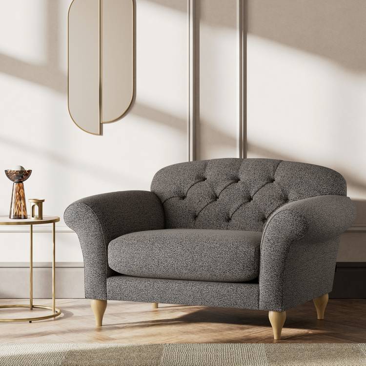 Buy Habitat Brooker Fabric Cuddle Chair - Charcoal -Ash Leg | Armchairs ...