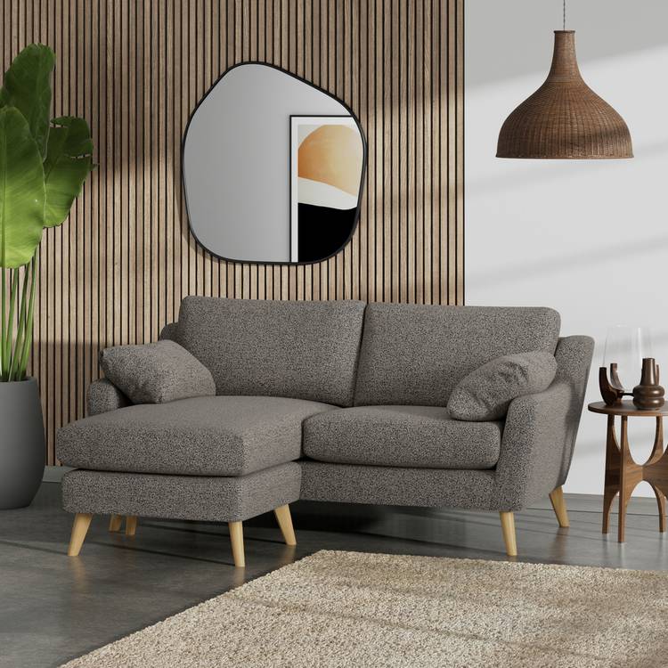 Buy Habitat Ivor Left Hand Corner Sofa - Charcoal - Ash Leg | Sofas | Argos