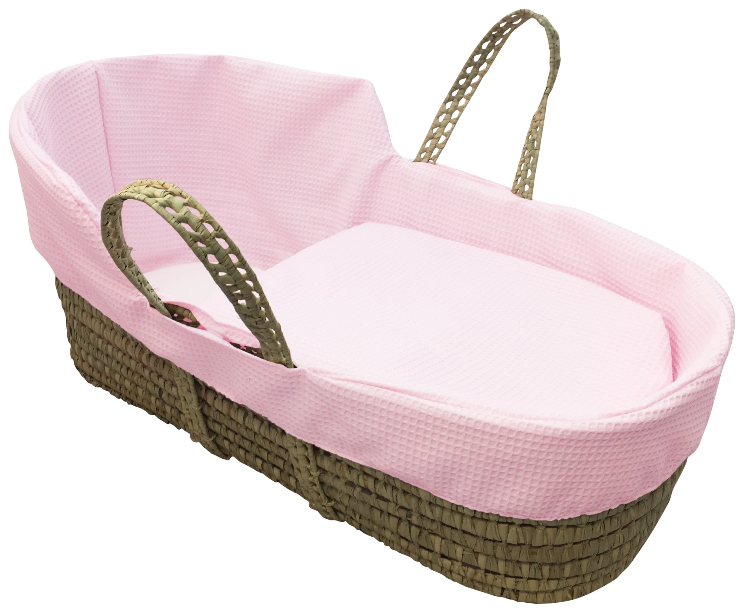 Clair de Lune Pink Dimple Cotton High Top Palm Moses Basket Reviews
