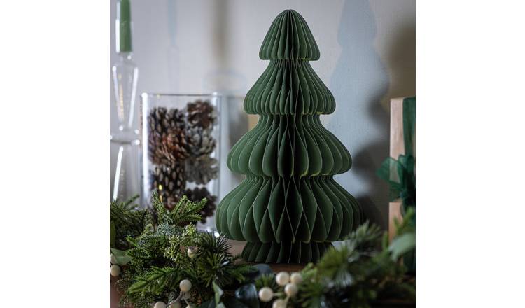 Buy Habitat Large Green Paper Tree Christmas Decoration | null | Habitat