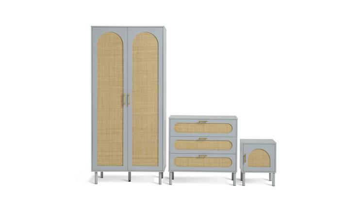 Buy Habitat Monica 3 Piece 2 Door Wardrobe Set - Grey | Bedroom ...