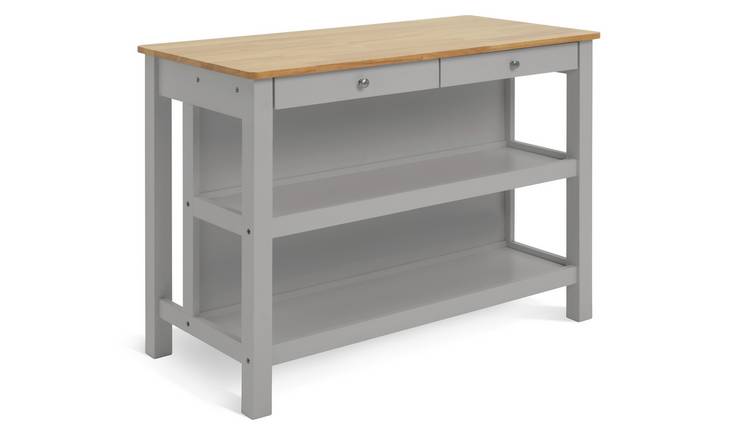 Buy Argos Home Chicago Solid Wood 2 Seater Bar Island - Grey | Bar ...