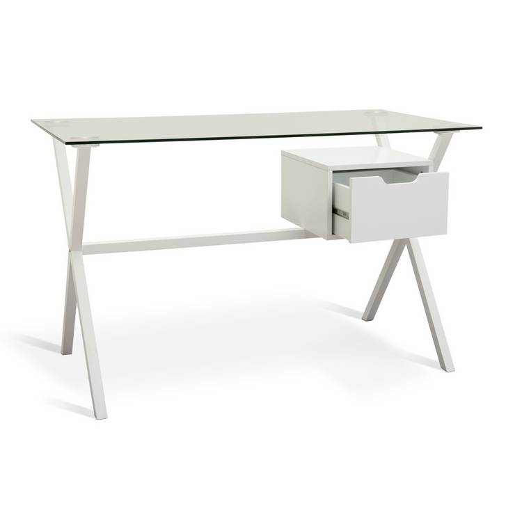 Buy Habitat Dria 1 Drawer Office Desk White Desks Habitat