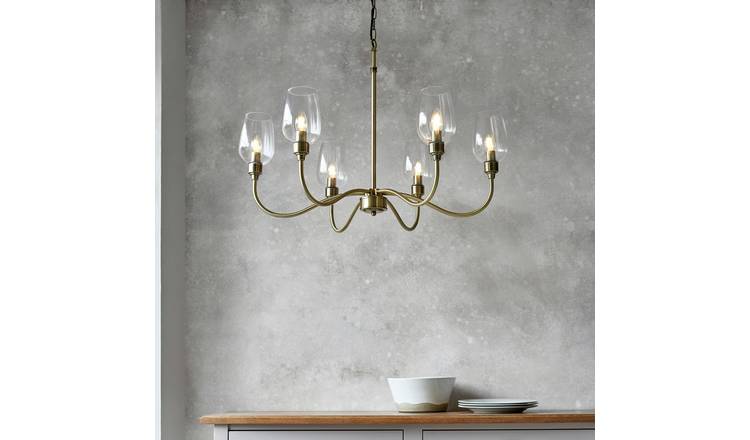 Buy Shore Light Lauton Metal 6 Light Chandelier - Antique Brass ...