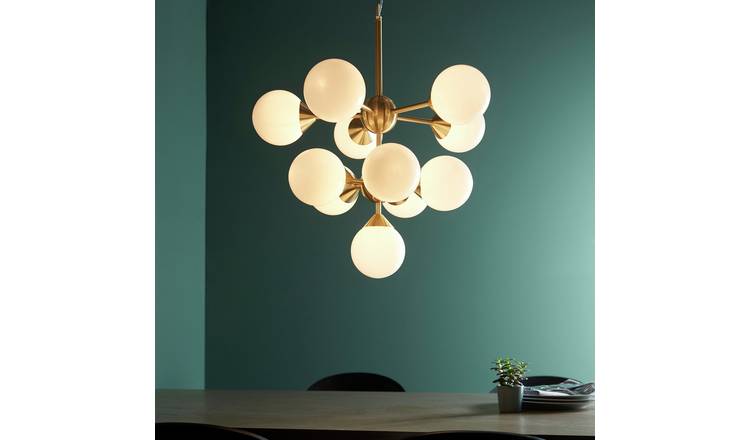 Buy Shore Light Genoa Metal 11 Light Pendant Light - Brass | Ceiling ...