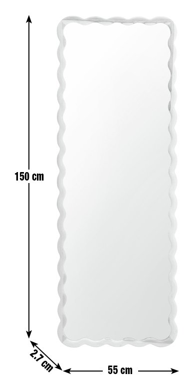 Buy Habitat Full length Wavy Wall Mirror - Wood - 150x55cm | null | Habitat