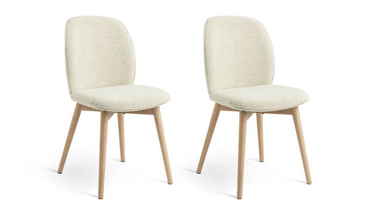 Buy Habitat Laurel Pair of Fabric Dining Chairs Cream Dining chairs Argos