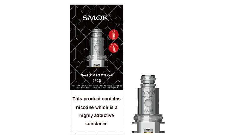 Buy SMOK Nord DC 0.8ohm MTL Coils Pack of 5 | Vape accessories | Argos