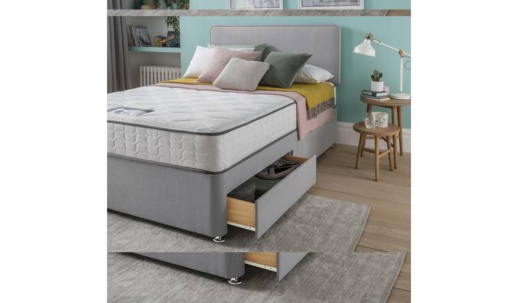 Buy Silentnight Pavia Comfort 2 Drawer Grey Divan - Small Double ...