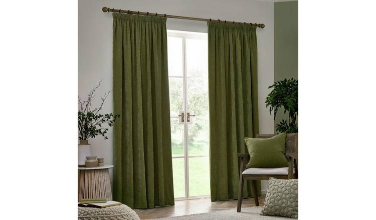 Buy Yard Chenille Fully Lined Pencil Pleat Curtain - 229x183cm ...
