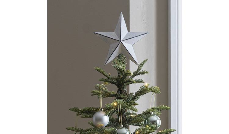 Buy Habitat Metal Star Christmas Tree Topper - White | Christmas tree ...