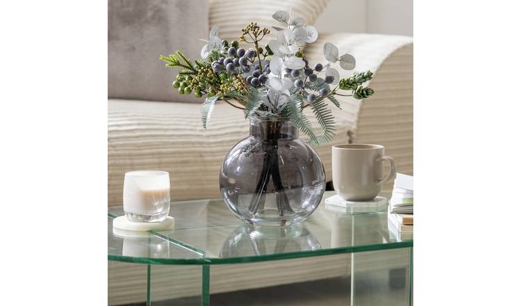 Buy Argos Home Artificial Eucalyptus Arrangement in Smoked Vase | Vases ...