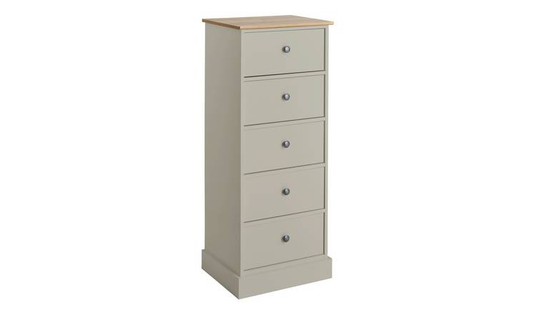 Buy Argos Home Kensington 5 Drawer Tallboy - Grey | Freestanding ...