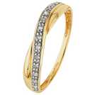 Buy Revere 9ct Gold Diamond Crossover Eternity Ring - K | Womens rings ...