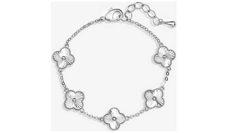 Buy Jon Richard Silver Plated Diamond Cut Clover Bracelet | Womens ...