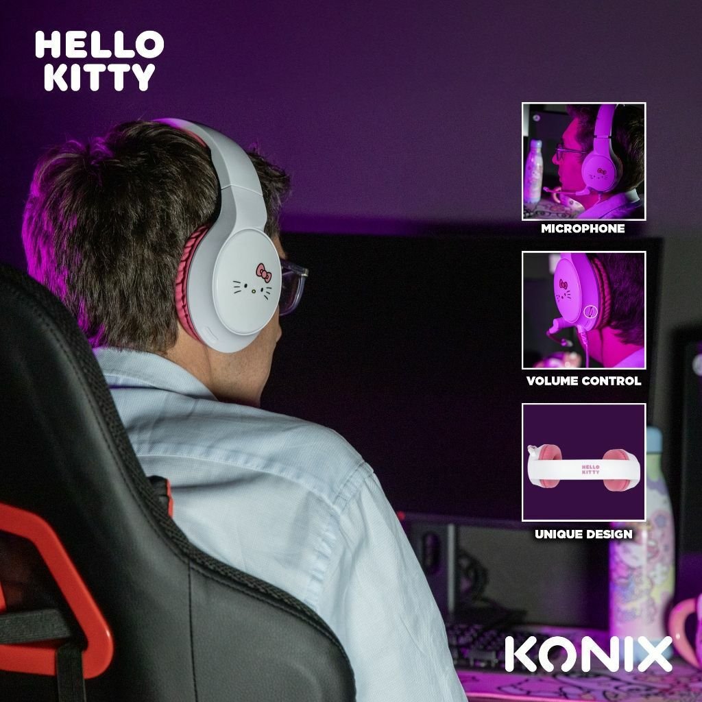 Konix Wired Gaming Headset PC, PS5, Switch, Xbox Hello Kitty