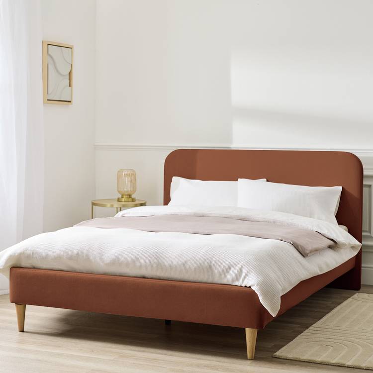 Buy Argos Home Mya Small Double Fabric Bed Frame - Rust | Bed frames ...