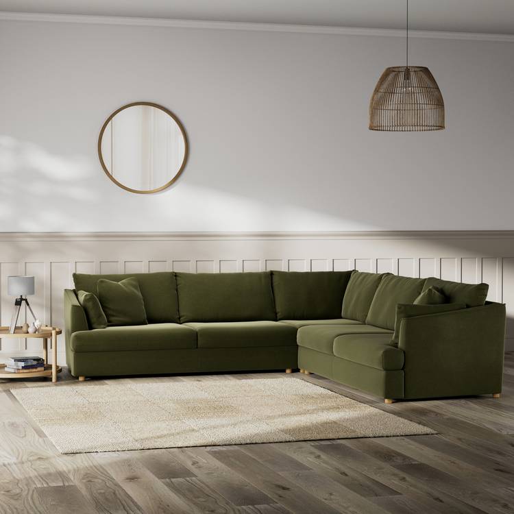 Buy Habitat Holmfirth Reversible Corner Sofa Moss Green Sofas Habitat