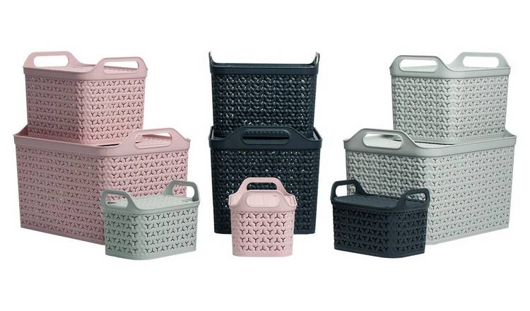 Buy Strata Pack of 3 Urban Baskets with Lid - Slate | Decorative boxes ...