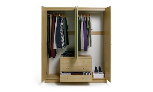 Argos Home Malibu Wardrobe Beech Effect 4 Doors 3 Drawers in Nepal at NPR 66345 Rating 3.9