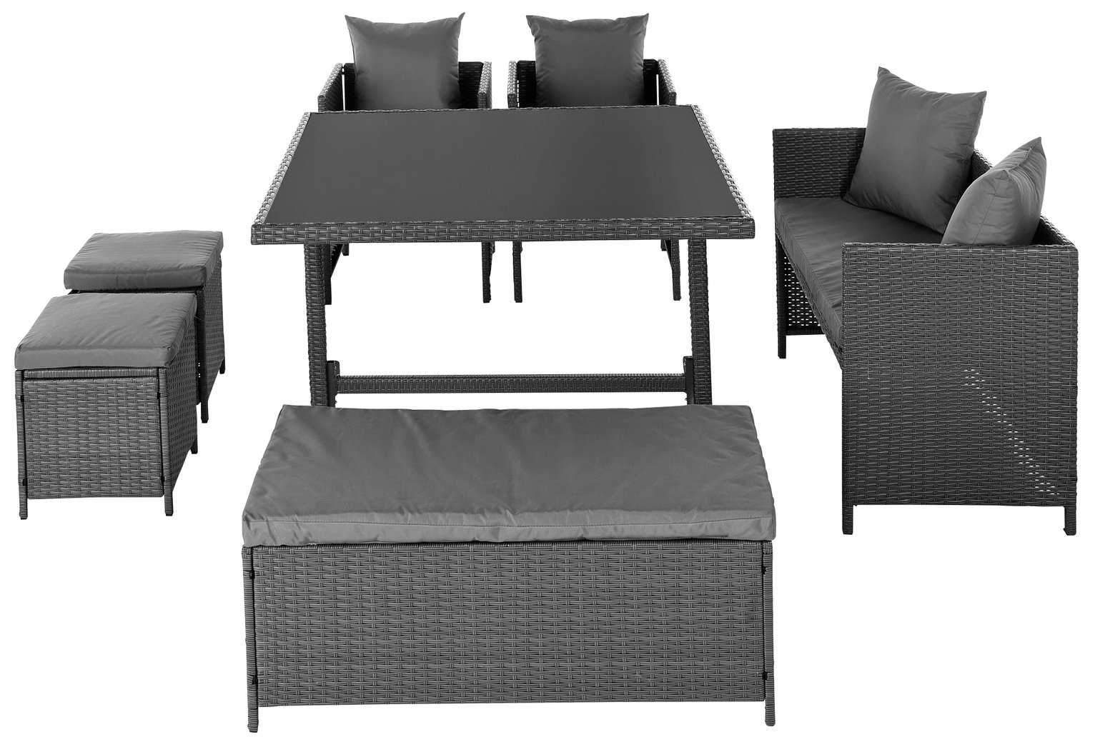 Argos Home 8 Seater Rattan Effect Cube Set With Storage Reviews