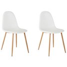 Buy Argos Home Beni Pair of Leather Effect Dining Chairs - White ...