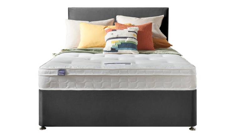 Buy Silentnight Travis Ortho Double Divan & Headboard - Charcoal ...