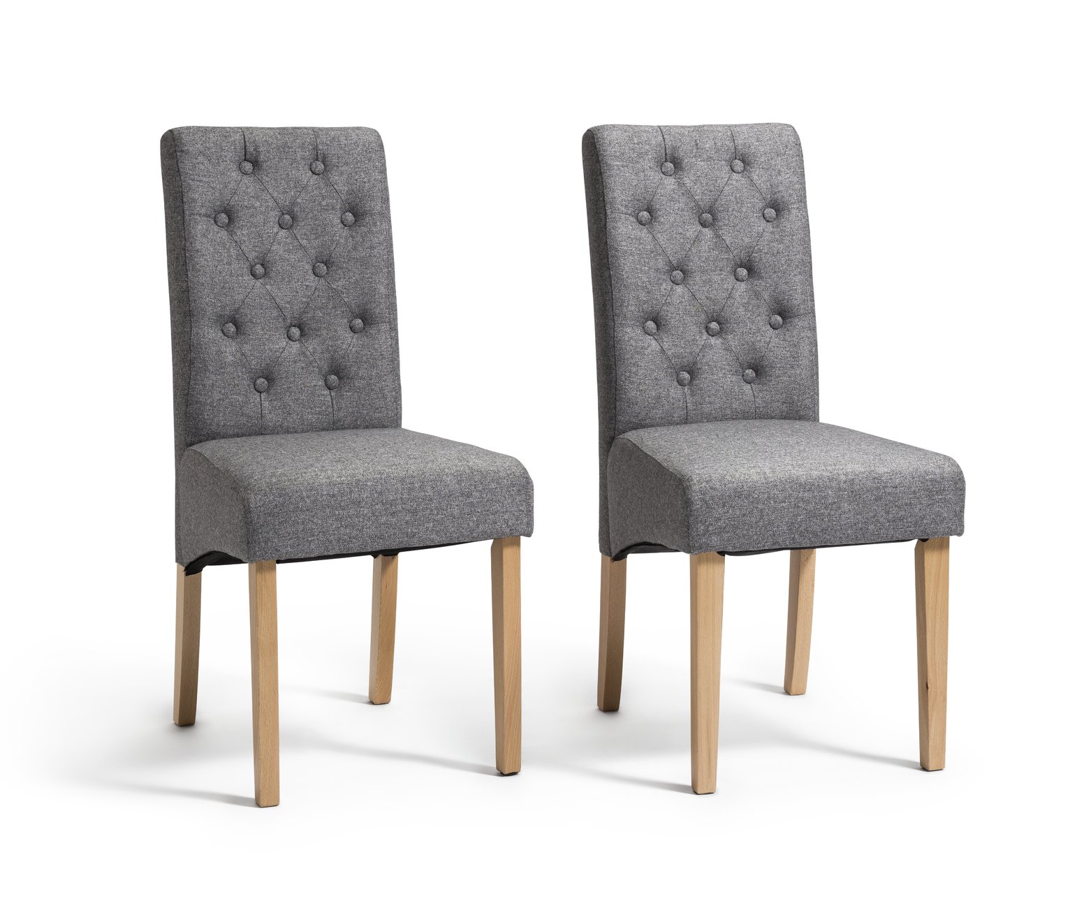 Argos Home Pair of Tweed Button Back Skirted Chairs Reviews - Updated ...