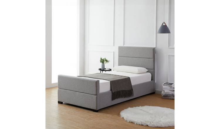 Buy Argos Home Costa Fabric Single Ottoman Bed Frame Grey Ottoman and storage beds Argos
