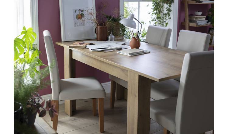 Buy Argos Home Miami Extending Table & 4 Charcoal Chairs | Dining table ...