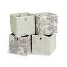 Buy Habitat Set of 4 Squares Boxes - Grey & Floral | Decorative boxes ...