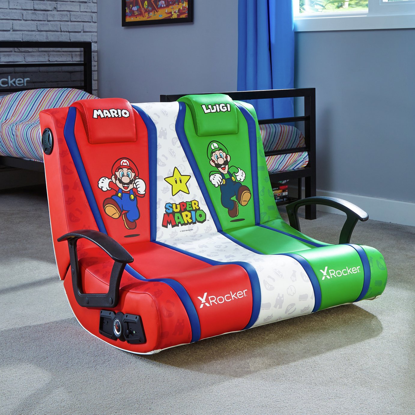 X Rocker Super Mario Dual VS 2.1 Audio Floor Gaming Chair review | 9.1 / 10