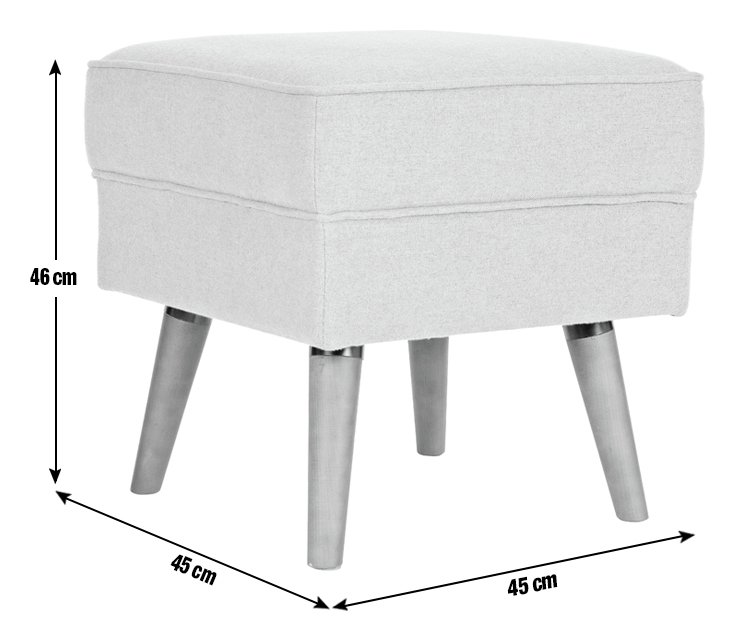 Buy Habitat Callie Fabric Footstool - Light Grey | Footstools and ...