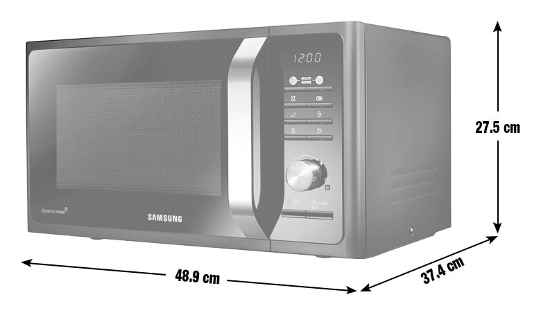 Buy Samsung 800W Standard Microwave MS23F301TFK - Black | Microwaves ...