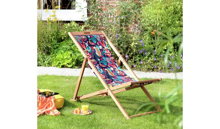 Buy Habitat Folding Wooden Garden Deck Chair White Garden Chairs And ...