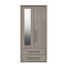 Buy Lancaster 2 Door 2 Drawer Mirror Wardrobe - Grey | Wardrobes | Argos