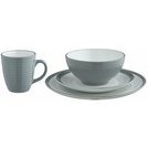 Buy Argos Home 16 Piece Ribbed Stoneware Dinner Set - Grey | Dinnerware ...
