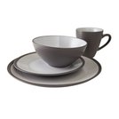 Buy Argos Home 16 Piece Ribbed Stoneware Dinner Set - Grey | Dinnerware ...