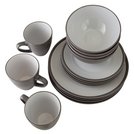Buy Argos Home 16 Piece Ribbed Stoneware Dinner Set - Grey | Dinnerware ...