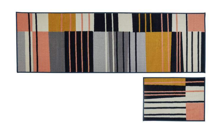 Buy Habitat Stripe Doormat and Runner Set - 40x57cm | Hallway runners ...