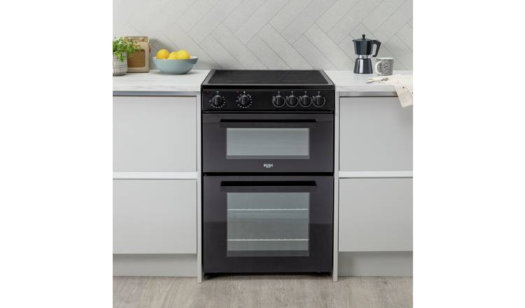 Buy Bush BGC60DB 60cm Double Oven Gas Cooker Black Freestanding Cookers ...
