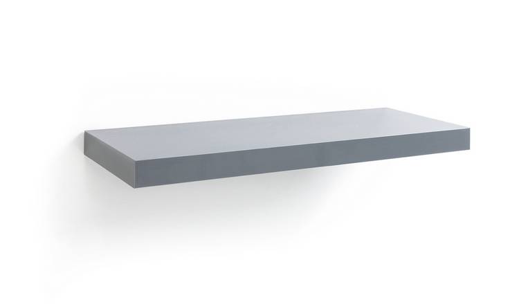 Buy Habitat Jak 60cm Floating Shelf - Grey | Wall mounted and floating ...