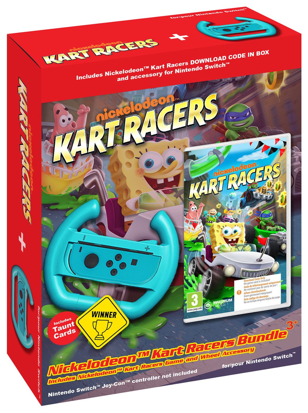 Nickelodeon Kart Racers Bundle + Wheel Accessory Switch Game review | 8 ...