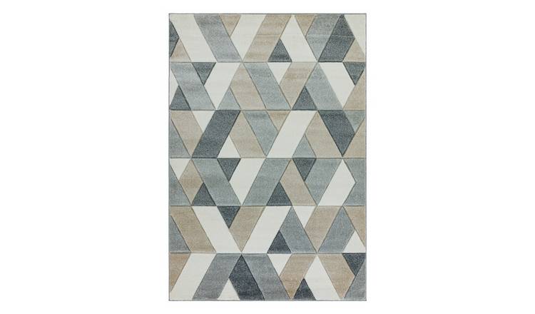 Buy Asiatic Sketch Geo Rectangle Rug - 160x230cm - Grey & Gold | Rugs ...