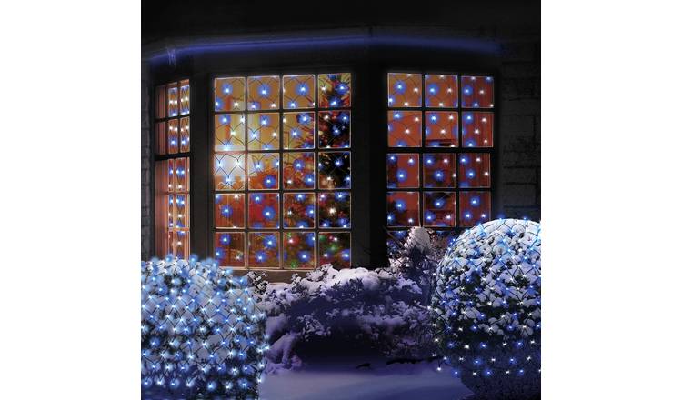 Buy Premier Decorations Blue & White Net Christmas Window Lights ...