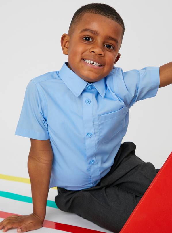 Buy Blue School Short Sleeve Shirt 3 Pack - 12 years | School shirts ...
