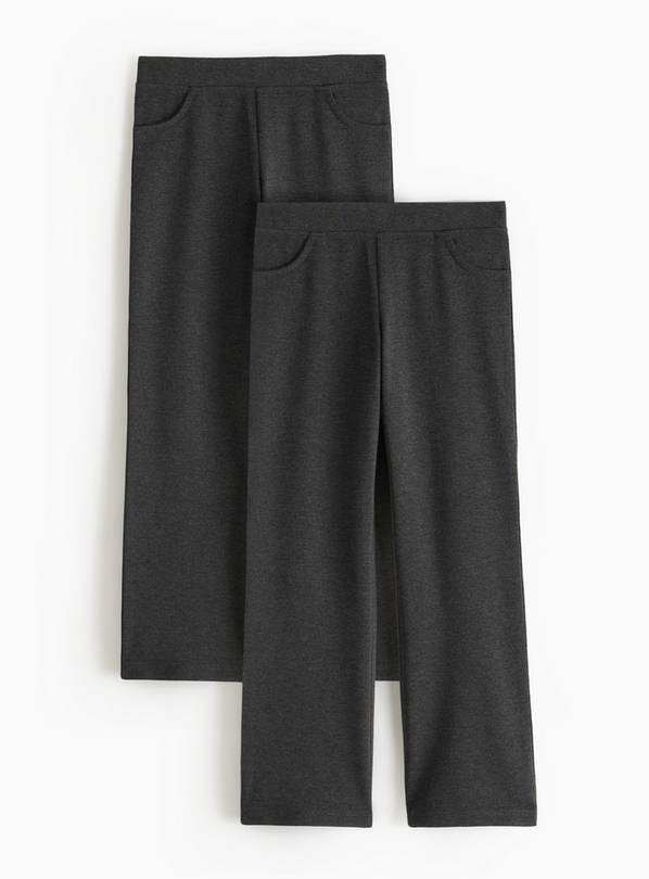 Buy Grey Jersey Trousers 2 Pack - 3 years | Girls school uniforms | Argos